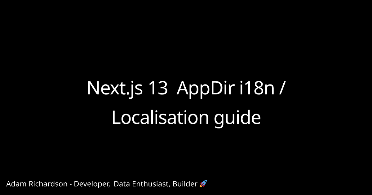Nextjs 13 Appdir I18n Localisation Guide 0980